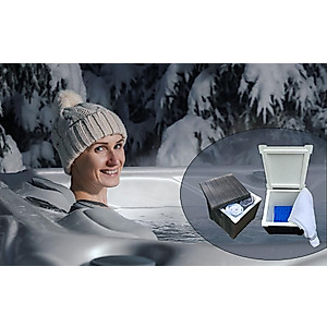 Hot Tub Towel and Robe Warmer/Cooler/Deck Box with Microwavable Heat Pad - Weather-Resistant, Large Capacity for Outdoor Hot Tub Pool or Spa (Black)