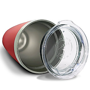 LaserGram 20oz Vacuum Insulated Tumbler Mug, Indian Elephant, Personalized Engraving Included (Red)