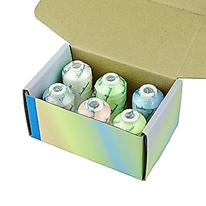 Simthread [Long Glow Duration] Embroidery Machine Thread Glow in The Dark Thread 6 Colors 1000 Yards 30WT, 100% Polyester Embroidery Threads for Music Festivals, Parties, Raves, and More