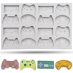 SAKOLLA Game Controller Silicone Molds, 16 Cavity Video Game Controller Molds for Chocolate, Candy, Cake Decoration, Cake Pops, Resin
