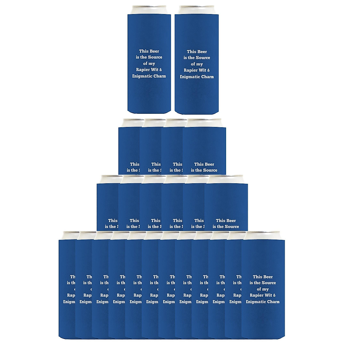 Wedding Party Supplies Any Text Custom Coolie 24-Pack Personalized Ultra Slim Can Coolies Twilight