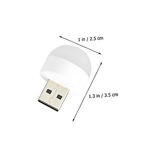 OFFSCH 10pcs Led Night Light Friday Night Lights Mini USB Night Lights Led Bulb Lights for Bedroom USB Night Lamp Toilet Night Light Wall White Portable Ambient Light Travel Pp Material
