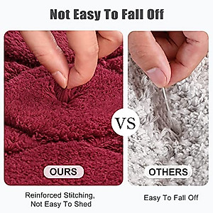 Teewas 2 Pcs Bathroom Rugs Bath Mat Set, Non Slip Ultra Soft and Water Absorbent Bath Carpet, Machine Washable Quick Dry Bedroom Floor Mat Living Rug Red