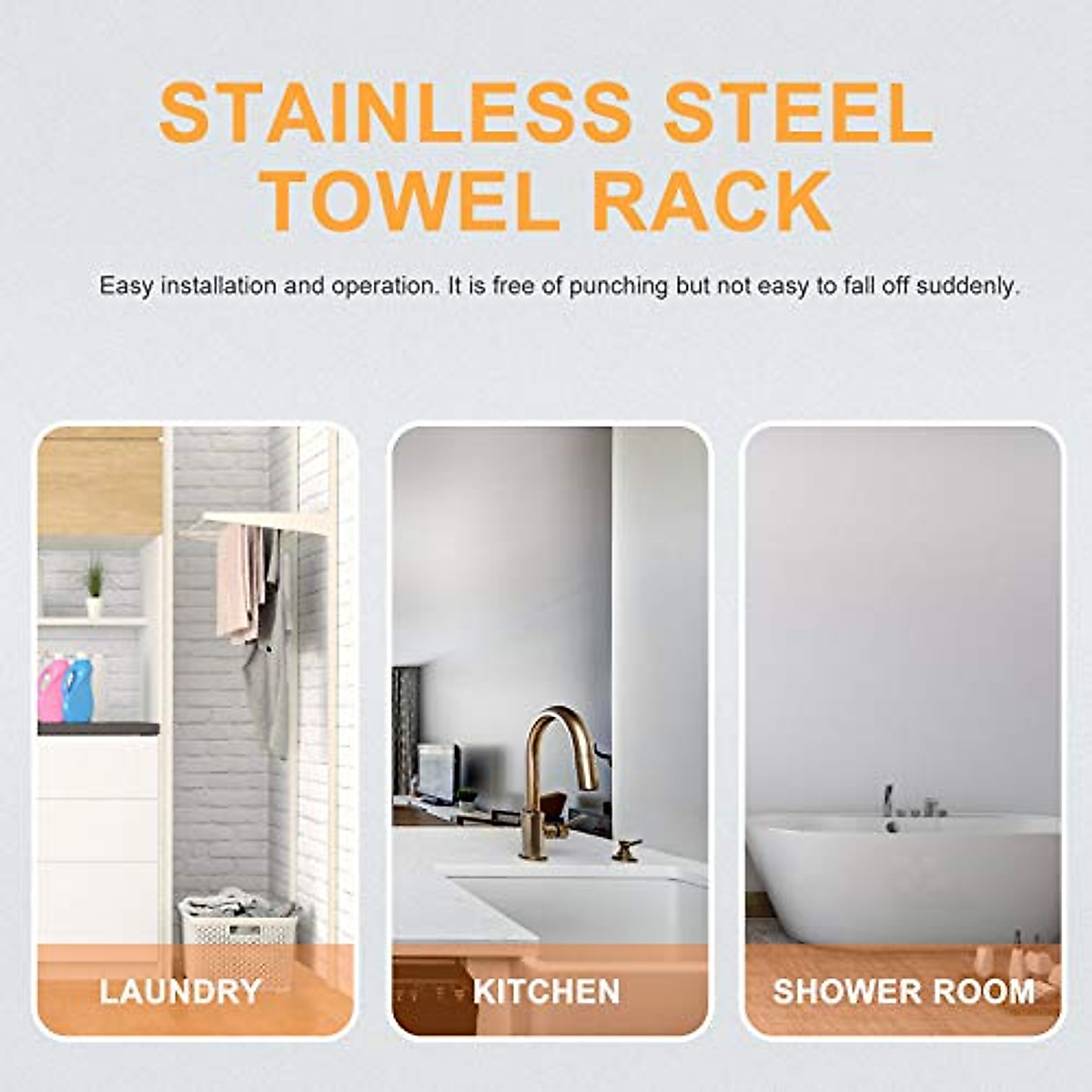 DOITOOL Towel Racks, Wall Mounted Swivel Towel Bar 2 Arms Towel Holder with Crown Shape End