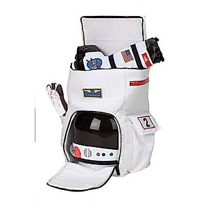 Aeromax Jr Astronaut Costume Space Backpack, White, One Size
