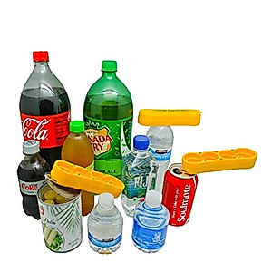 magic Opener MINI | 3-PACK Special | Soda/Water & Juice Bottle Openers | Twist off Plastic Bottles ez | Open 8 different cap sizes | Arthritis Help | Elderly Aids | Pull Tab Soup Cans Helper | Gifts