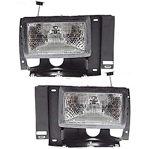 Evan Fischer Driver and Passenger Side Headlight Set of 2 Compatible with 1991-1994 Ford Explorer, 1989-1992 Ranger & 1989-1990 Bronco II - FO2502107, FO2503107