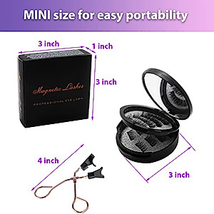 Magnetic Eyelashes without Eyeliner, Reusable Dual Magnetic lashes with 4 Pair, Looking Natural No Glue 3D False Eyelashes Kit with Applicator, Fake Lashes Extension, Easy to Wear (3)