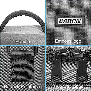 CADeN Compact Camera Shoulder Crossbody Bag Case Compatible for Nikon, Canon, Sony SLR/DSLR Mirrorless Cameras and Lenses Waterproof(1.0 S, Grey)