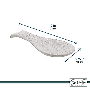 Ceramic Beach Themed Spoon Rest for Kitchen (Dolphin and Palm Tree)