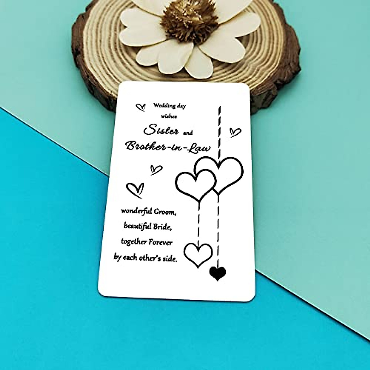 Wedding Gift for Sister and Brother in Law Wedding Engraved Wallet Card Gift Wedding Gift for Groom Bride Engagement Gift for Couples Bridal Shower Gift for Little Sister Big Sister Wedding Jewelry