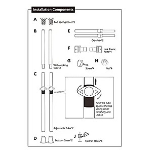 Adjustable Clothing Rack, Double Rod Clothing Rack, 2 Tier Clothes Rack, Adjustable Hanger for Hanging Clothes, Closet Rack, Freestanding,white