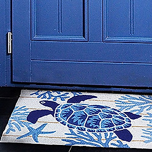 Jellybean Indigo Sea Turtle Accent Rug 20 x 30 inches