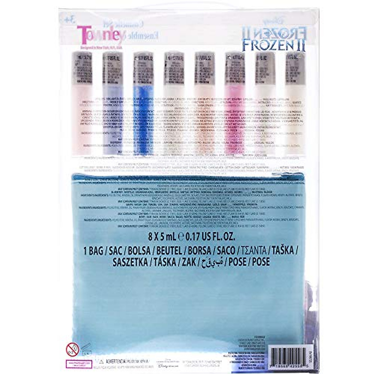 Disney Frozen 2 - Townley Girl Anna and Elsa Lip Gloss Set with Sequin Bag, Ages 3+ (9 Pcs)