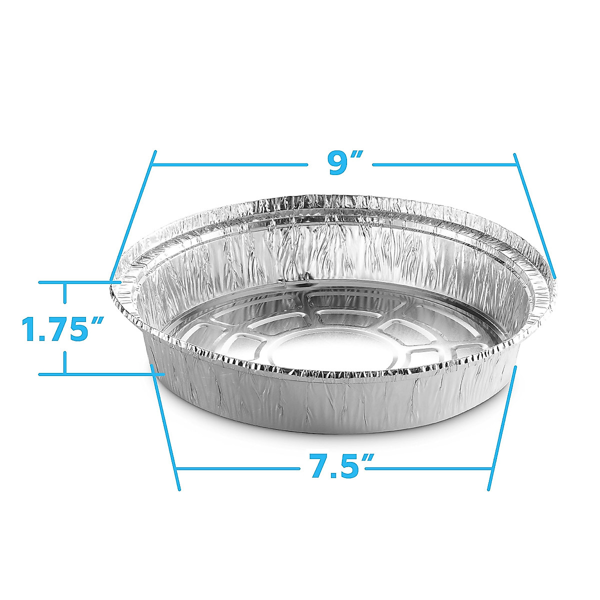 MontoPack 9 Inch Round Tin Foil Pans Disposable Aluminum - Freezer & Oven Safe - For Baking, Cooking, Storage & Reheating (100)