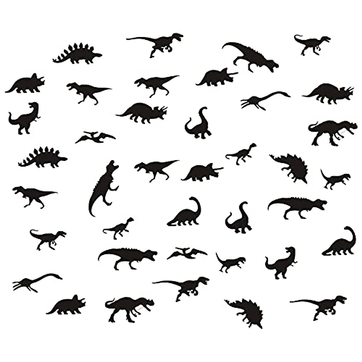 JUEKUI 38pcs Black Dinosaur Wall Decal Minimalist Animals Vinyl Dinosaur Wall Art Sticker for Baby Boy Home Decoration Vinyl WS95 (Black)