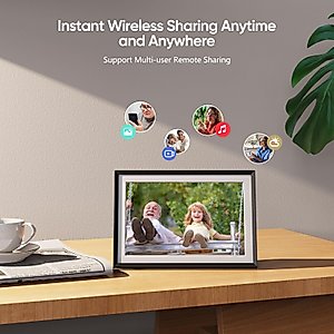 ARZOPA Frameo Digital Picture Frame 10.1 Inch Smart WiFi Digital Photo Frame 32GB with 1280x800 IPS Touch Screen, Auto-Rotate and Slideshow, Easy Setup to Share Photos Or Videos from Anywhere Anytime