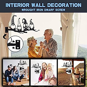 Steel Branch Gnomes Decoration, Easter Cute Hollowed Out Steel Garden Gnomes Statue, Silhouette Decor Dwarf Tree Branch Ornaments for Home Garden Yard Art Patio Outdoor Decorations