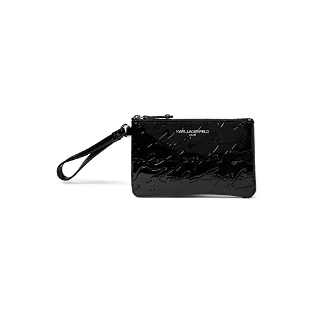 Karl Lagerfeld Paris SLG Essential Embossed Patent, Black/Silver