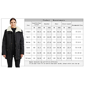 MEWOW Women's Winter Mid Length Thick Warm Faux Lamb Wool Lined Jacket Coat (XL, Black)