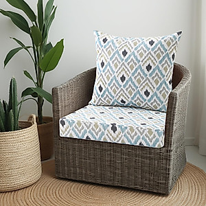 idee-home Outdoor Cushions for Patio Furniture, Outdoor Seat Cushions 24 x 24 with Fade Resistant Waterproof Removable Cover, Deep Seat Replacement Couch Sofa Chair Cushions for Yard Garden