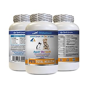 Hip and Joint Dog Supplement - Pets Total Health Support - for Dogs and Cats - Healthy Joints Eyes Teeth Hair Skin - Bilberry for Dogs - 1 Bottle (60 Tablets)
