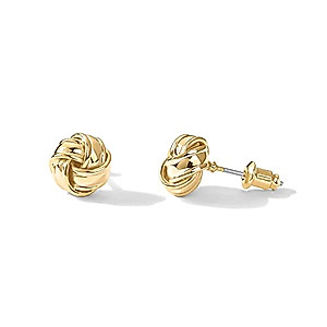 PAVOI 14K Yellow Gold Plated Sterling Silver Post Love Knot Stud Earrings | Gold Earrings for Women
