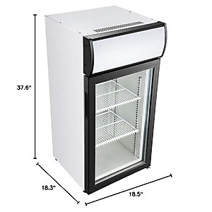 Glass Door Countertop Display Beverage Cooler, Merchandiser Refrigerator; 2.8 Cubic Ft.