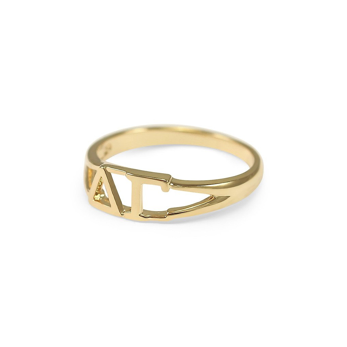 The Collegiate Standard Delta Gamma 14k Gold Plated Sorority Ring with Greek letters