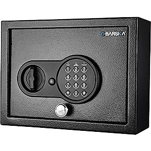 BARSKA AX13762 Top Opening Keypad Security Home Drawer Safe,Black, 0.21 Cu Ft
