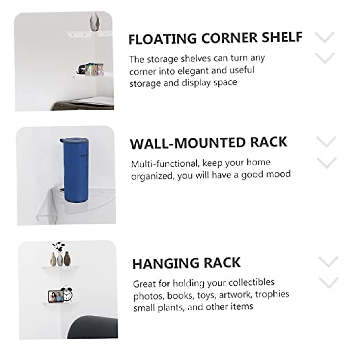 IMIKEYA 2pcs Speaker Stand Wall Mount Corner Shelf Wall Mount Speakers Wall Mounted Shelves for Storage Wall Mounted Corner Acrylic Hanging Rack Bathroom Wall Corner Shelf Wall Mount Ledge