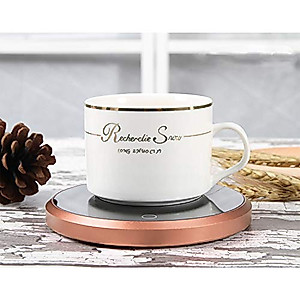 Coffee Mug Warmer - KRGMNHR 18Watt Auto Shut Off Cup Warmer for Home Office Desk Use, Electric Beverage Warmer Heating Plate for Cocoa,Tea, Water, Milk, Rose Gold