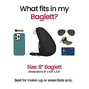 AmeriBag Healthy Back Bag Microfiber 8" Baglett (Black)