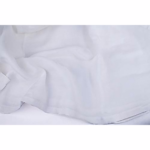 Organic Cotton White Swaddle Blanket for Newborn - GOTS Certified White Muslin Swaddle Blanket - Newborn Baby Gauze Swaddling Blanket - 100% Certified Organic Cotton - 47”x47” (1 Swaddle)