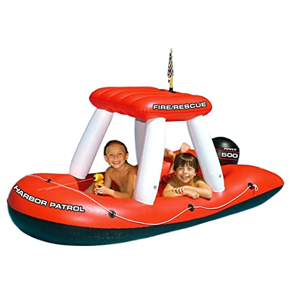 Swimline Fireboat Squirter Inflatable Pool Toy Red/White, 60 X 33 X 32"