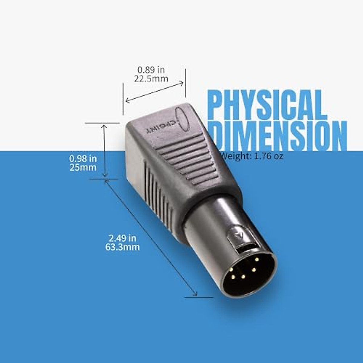 SIRS-E 2-Pack - CPoint XLR RJ45 Adapter CAT-5 Ethernet to DMX512 Cable Converter, Male 3-Pin, XLRJ45-3M