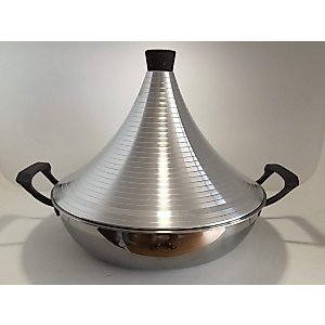 WYBL Non Stick Tagine Stainless Steel Tower Stew Dry Pot Non-stick Slow Cooker Seafood High Lid Pan Electromagnetic Cooker Moroccan Tajine Casserole 24cm 21-303 (Color : Pot and cover)