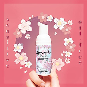 Eyelash Extension Shampoo - Lyon Lash Eyelid Foam Cleanser/Gentle Formula for Sensitive people/Paraben & Sulfate Free/Remove Eye Makeup & Oil & Dust/For Salon and Home Use (60ml without brushes)