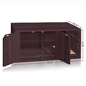 WAY BASICS Cat Litter Box Enclosure Hidden Furniture (Scratch Pad Included)