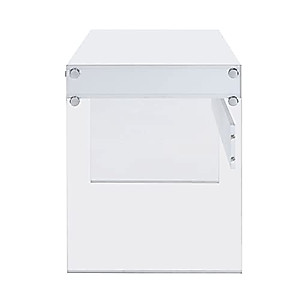 Coaster Home Furnishings Dobrev 2-Drawer Writing Desk Glossy White and Clear