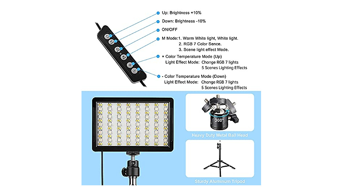 Pro RGB LED Video Lights for Streaming & Photography (2-Pack)