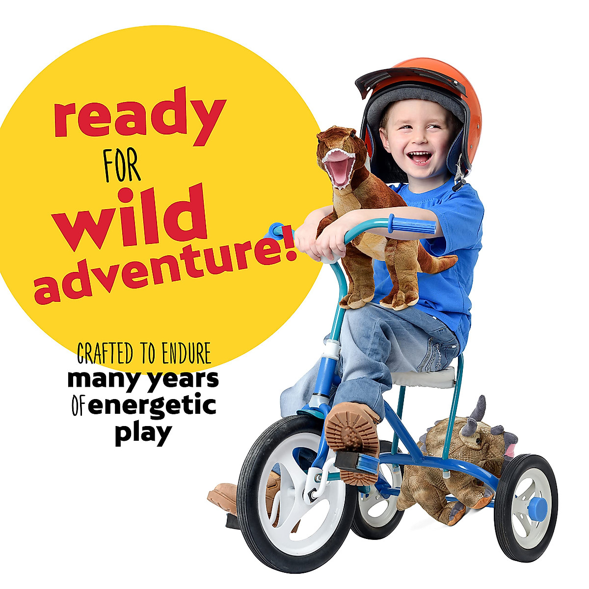 Dragon Drew Dinosaur T-Rex and Triceratops Plush Stuffed Animals | 2 Pack