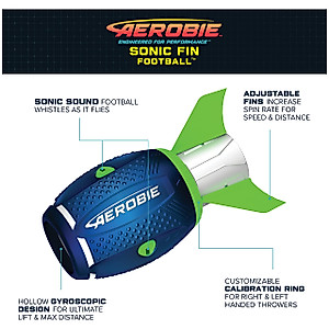 Aerobie Sonic Fin Football, Aerodynamic Russel Wilson Foam Football Toy, Outdoor Games for Kids and Adults Aged 8 and Up