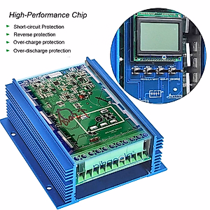 4000W Wind-Solar Hybrid Controller 12V/24V/48V, LCD Display MPPT Boost Charging Multifunctional Wind-Solar Hybrid Controller, 2000W Wind Turbine and 2000W Solar,12v