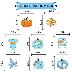 Little Pumpkin Baby Shower Deorations, Fall Leaves Blue Little Pumpkin Banner and Pumpkins Hanging Swirls, Fall Theme Boy Baby Shower Little Pumpkin Birthday Party Decorations