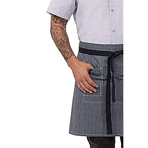 Chef Works Unisex Portland Half Bistro Apron, Indigo Blue, One Size