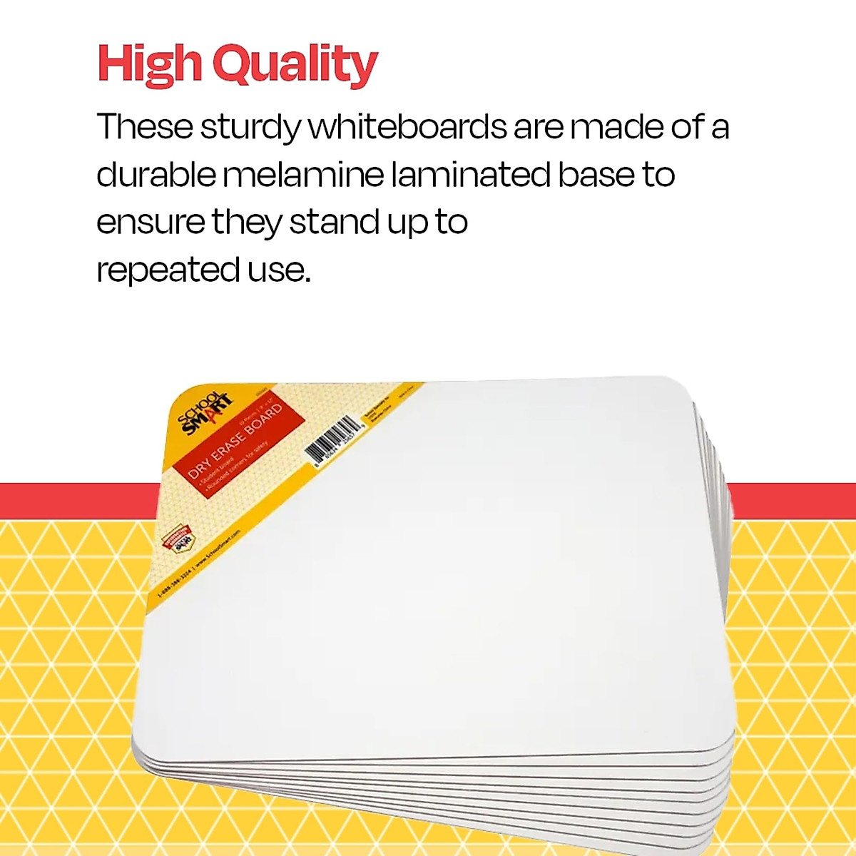 School Smart Unruled Pupil Board, 9 x 12 Inches, White, Pack of 10 - 1325120