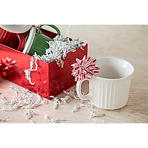 Corningware French White Pop-Ins 20-Ounce Mug with Blue Vented Plastic Cover, White