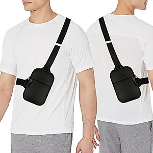 Mini Sling Bag Men Women Small Crossbody Bag Fanny Packs Casual Phone Chest Bag Personal Pocket Bag Backpack for Travel Hiking (Mini-Black)