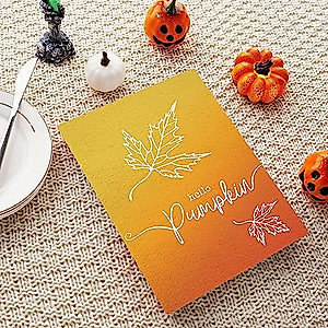 GAGEC Fall Kitchen Towels Maple Leaf Cat Fall Dish Towels Set of 4, Hello Pumpkin Holiday Tea Towel 18 x 26 Inch Hand Drying Cloth Towel for Kitchen Home Decoration